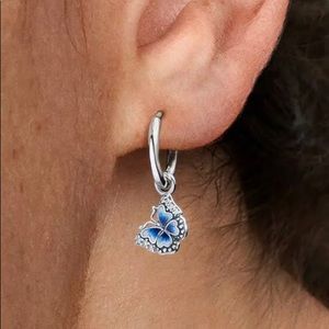 Pandora | Jewelry | New Pandora Blue Butterfly Hoop Earrings | Poshmark